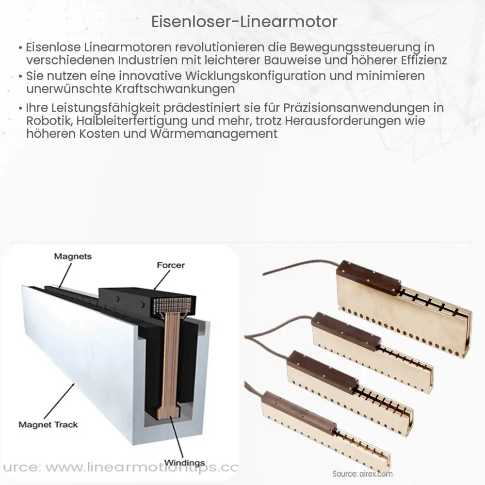 Eisenloser Linearmotor | Wie es funktioniert, Anwendung & Vorteile