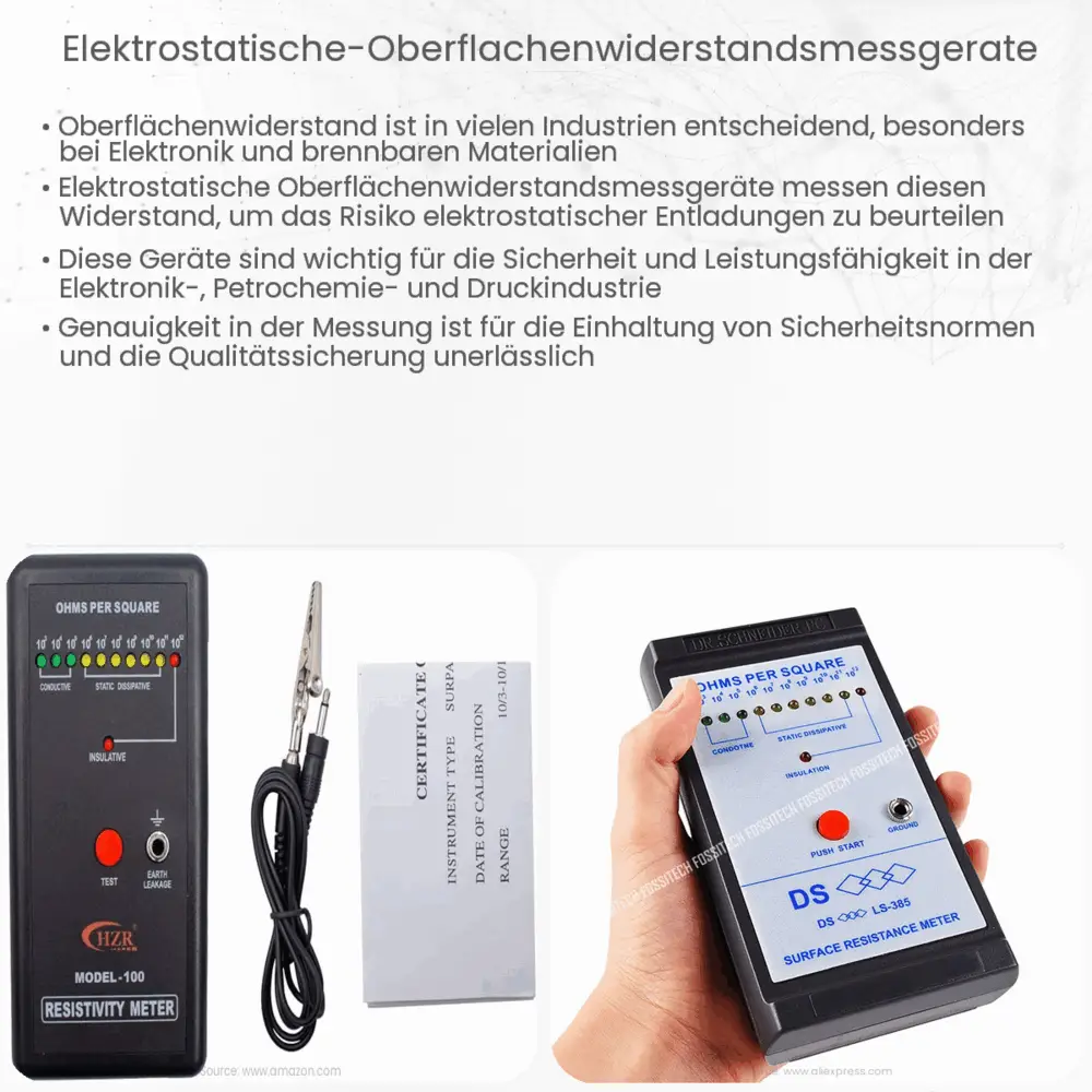 Elektrostatische Oberflächenwiderstandsmessgeräte | Wie es funktioniert, Anwendung & Vorteile