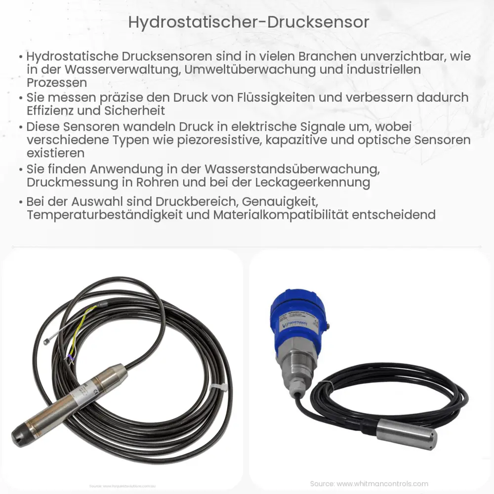 Hydrostatischer Drucksensor | Wie es funktioniert, Anwendung & Vorteile