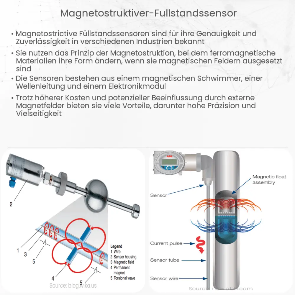 Magnetostruktiver Füllstandssensor | Wie es funktioniert, Anwendung & Vorteile