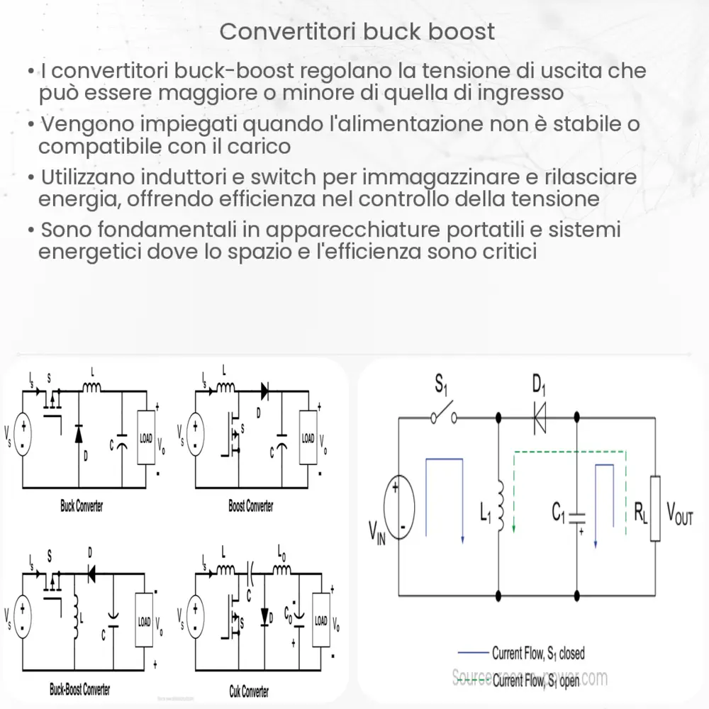 Convertitori buck-boost| Come funziona, Applicazione e Vantaggi
