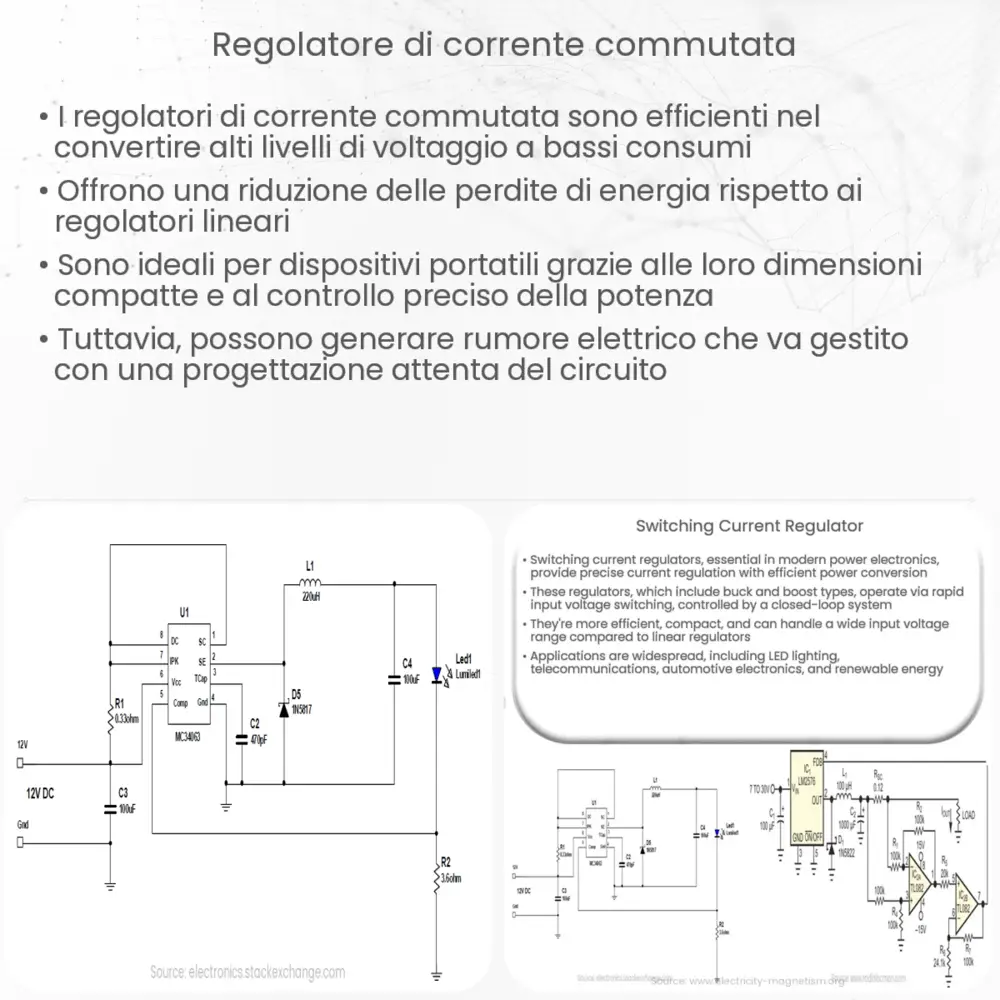 Regolatore di corrente commutata| Come funziona, Applicazione e Vantaggi