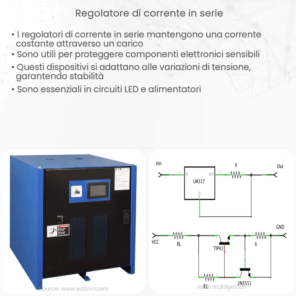 Regolatore di corrente in serie| Come funziona, Applicazione e Vantaggi
