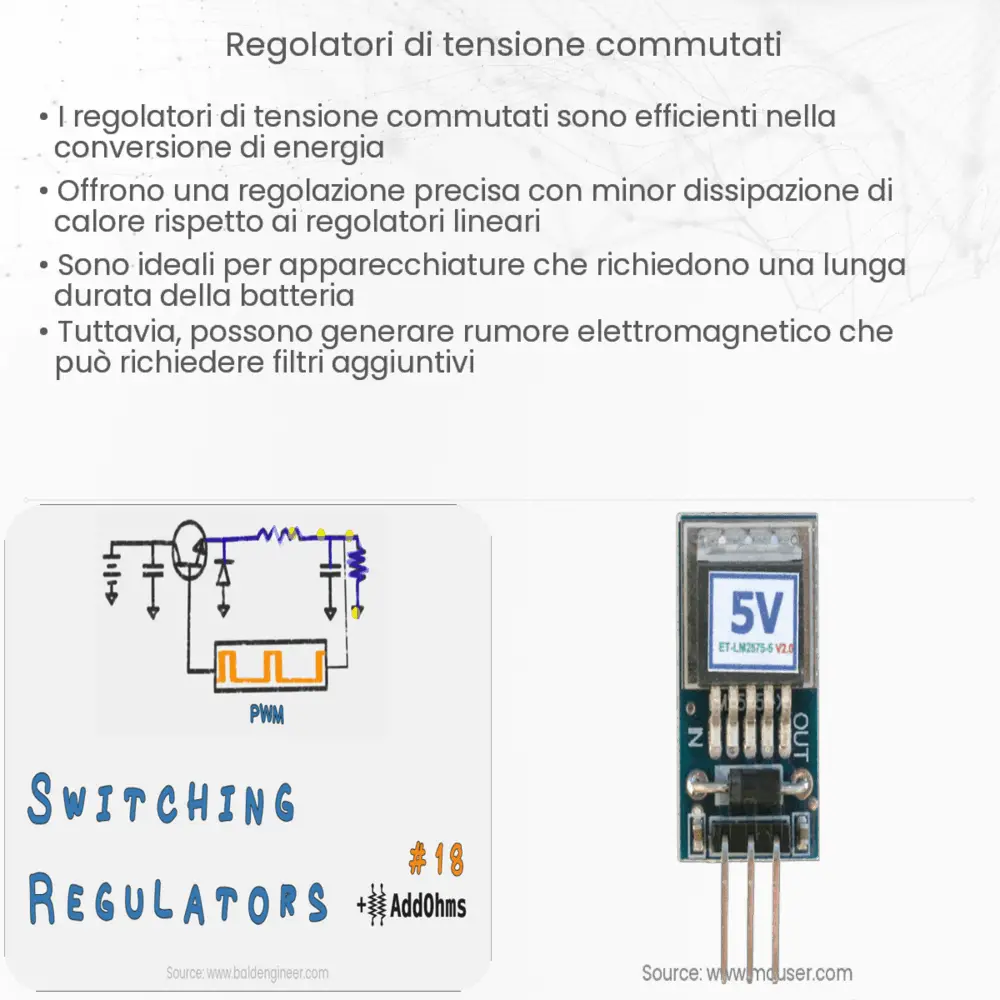 Regolatori di tensione commutati| Come funziona, Applicazione e Vantaggi Regolatori di tensione commutati| Come funziona, Applicazione e Vantaggi