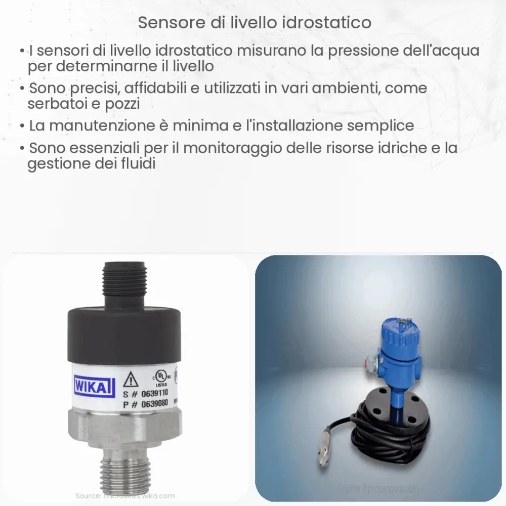 Sensore di livello idrostatico| Come funziona, Applicazione e Vantaggi