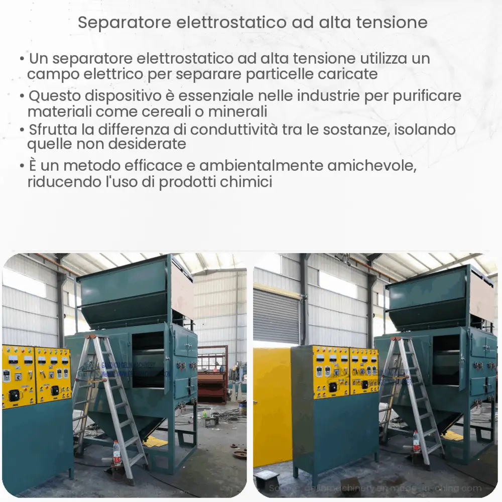 separatore elettrostatico ad alta tensione| Come funziona, Applicazione e Vantaggi