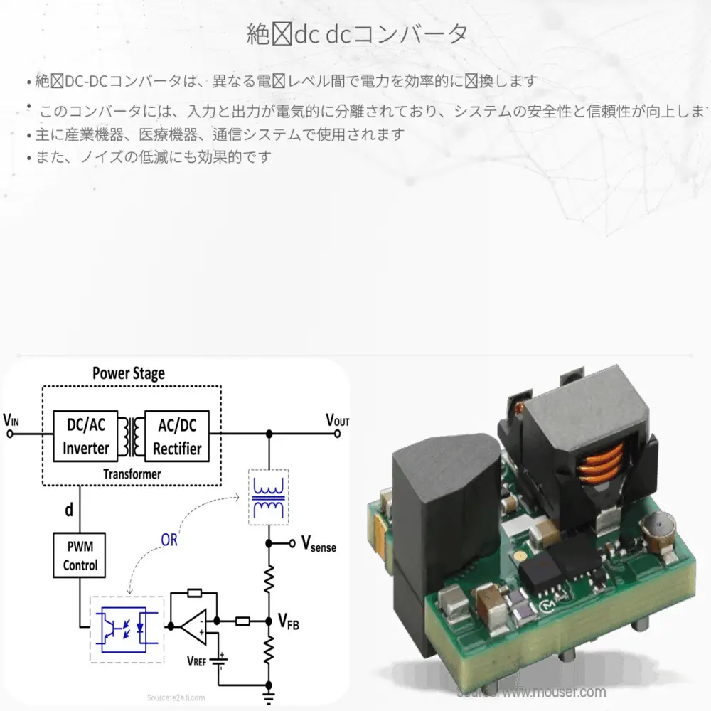 絶縁DC-DCコンバータ | 仕組みと応用