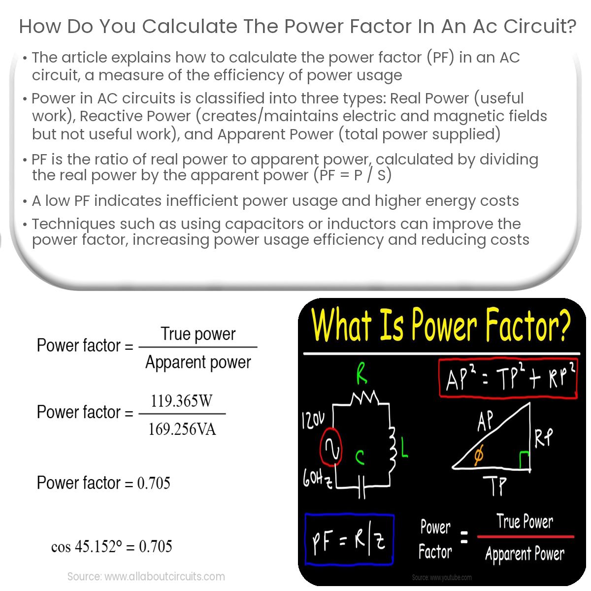How do you calculate the power factor in an AC circuit? How do you calculate the power factor in an AC circuit?