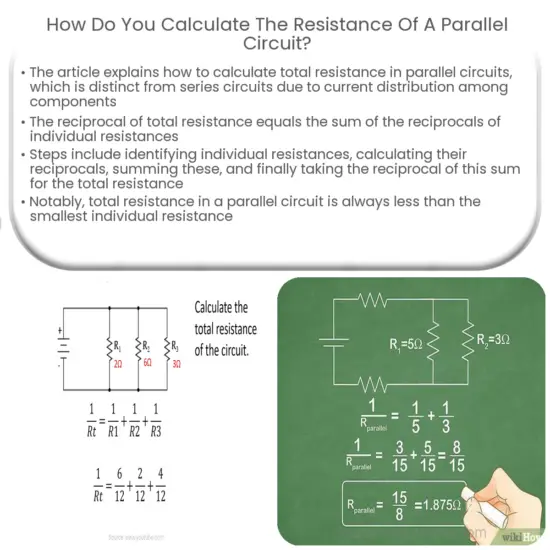 How do you calculate the total resistance in a parallel circuit? How do you calculate the total resistance in a parallel circuit?