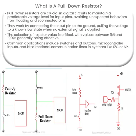 ¿Cómo uso resistencias pull-up y pull-down en un circuito?