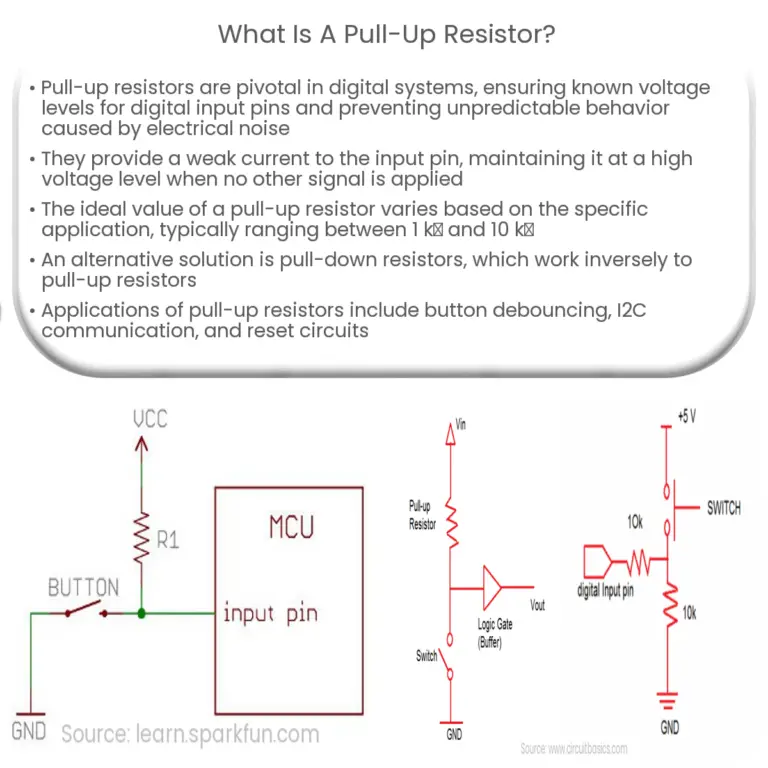 ¿Cómo uso resistencias pull-up y pull-down en un circuito?