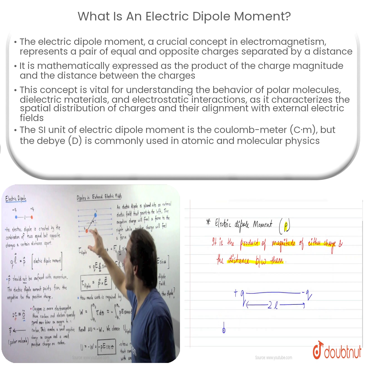 What is an electric dipole moment? – Electricity – Magnetism What is an electric dipole moment? – Electricity – Magnetism