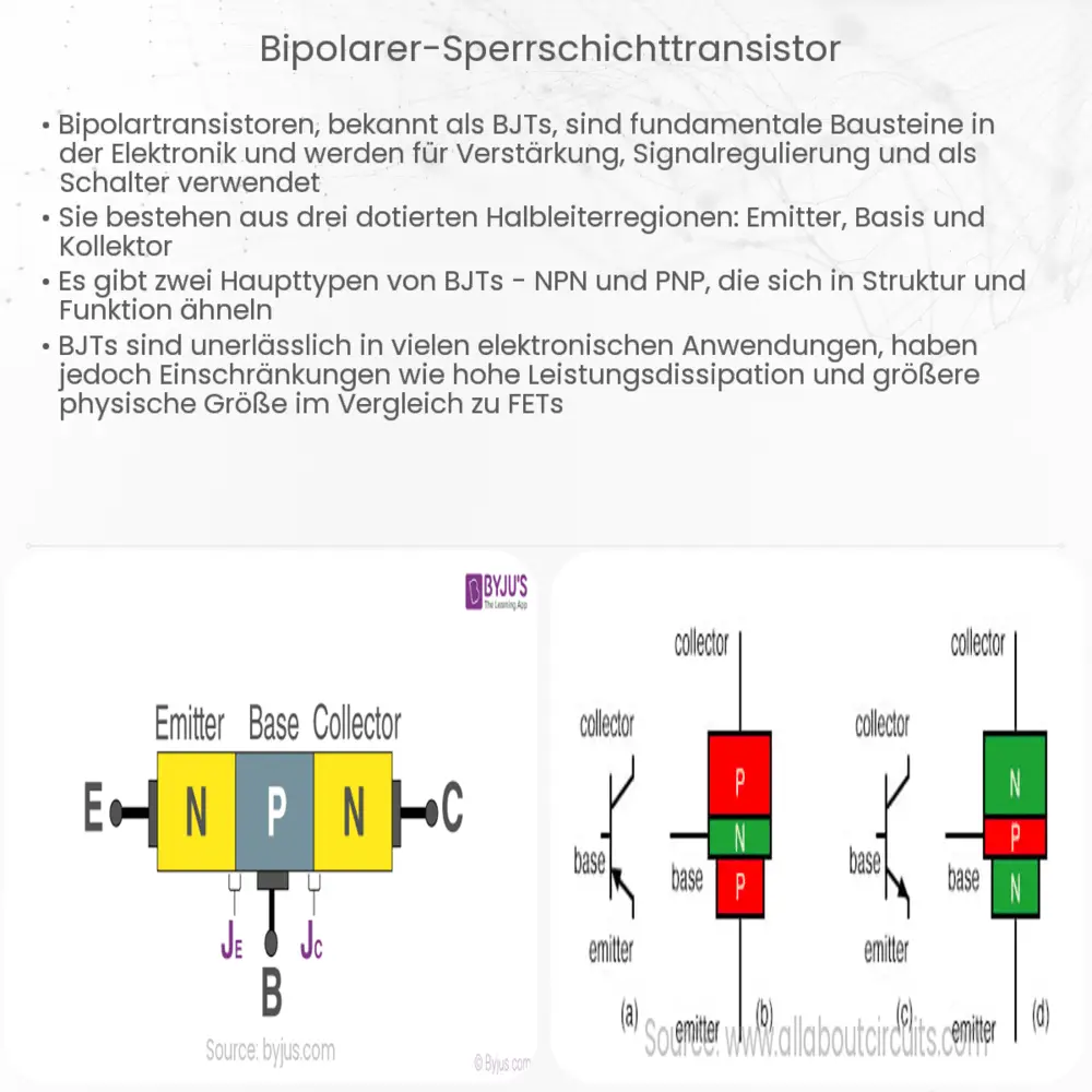 Bipolarer Sperrschichttransistor (BJT) | Wie es funktioniert, Anwendung ...