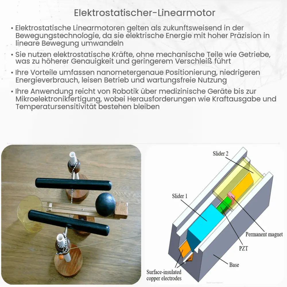 Elektrostatischer Linearmotor | Wie es funktioniert, Anwendung & Vorteile