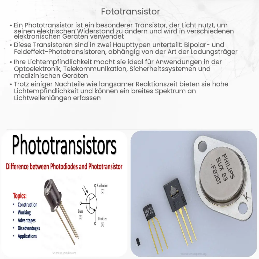 Fototransistoren | Wie es funktioniert, Anwendung & Vorteile