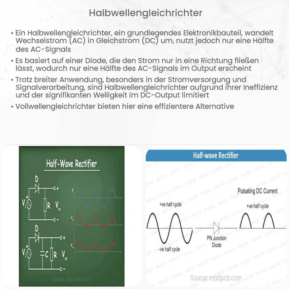Halbwellengleichrichter | Wie es funktioniert, Anwendung & Vorteile