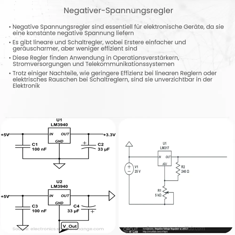 Negativer Spannungsregler | Wie es funktioniert, Anwendung & Vorteile