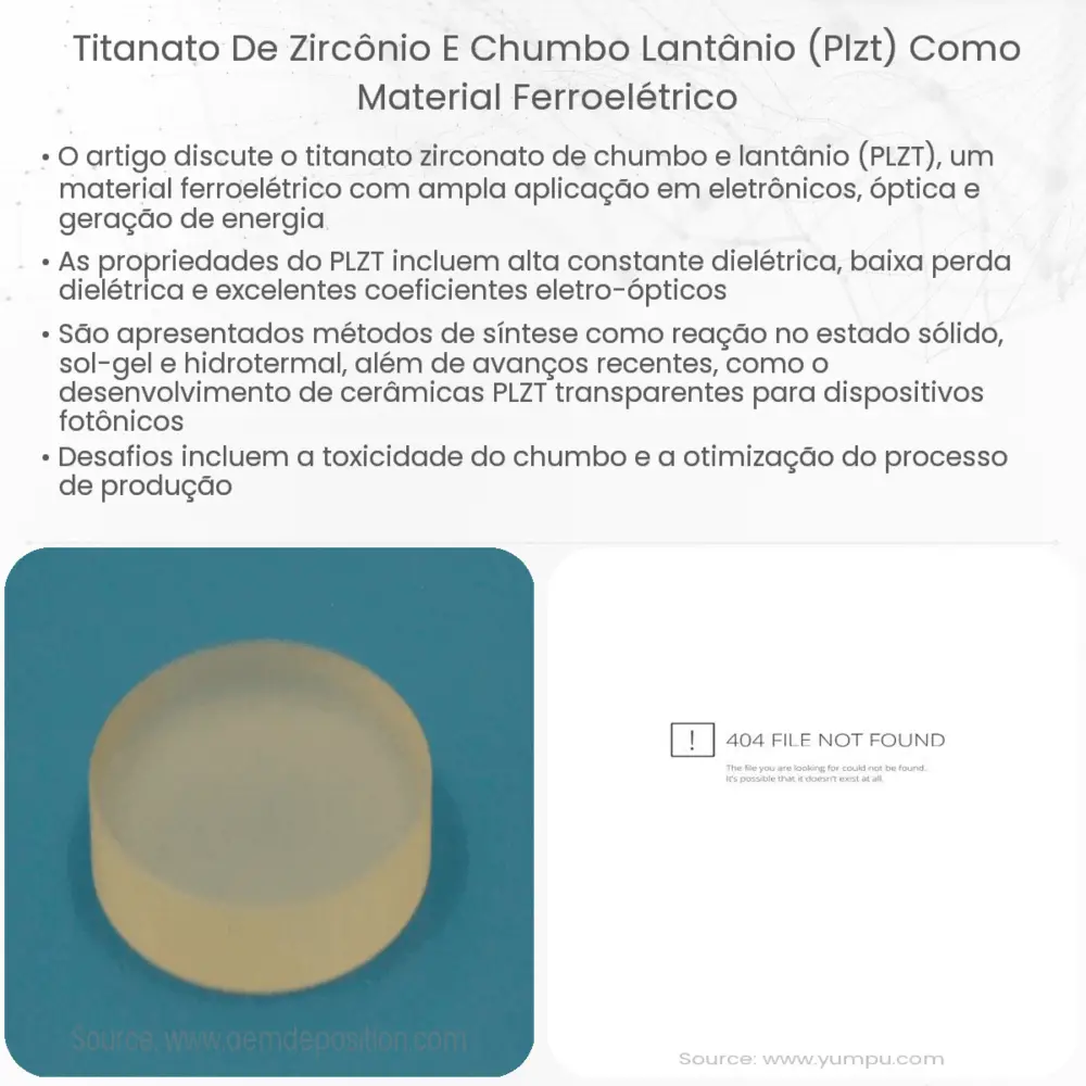 Titanato de zircônio e chumbo lantânio (PLZT) como material ...