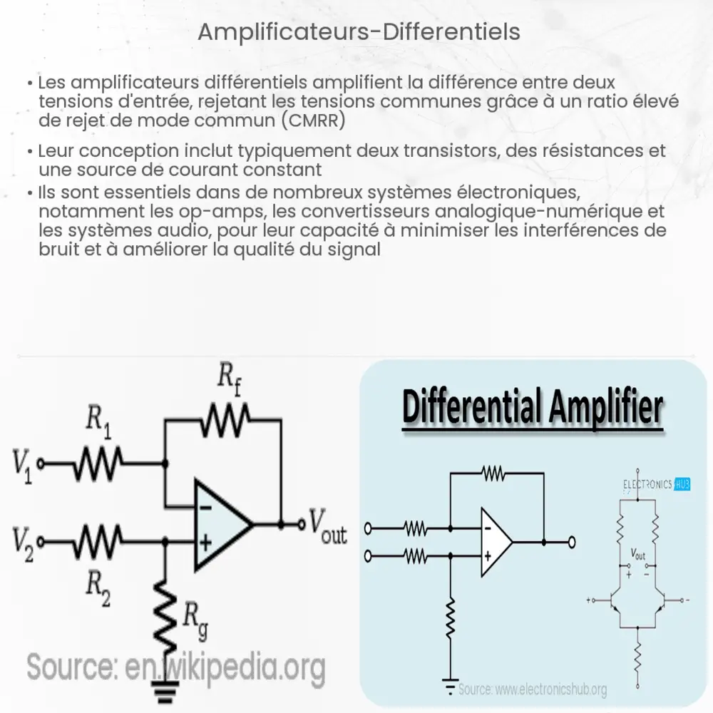 Amplificateurs différentiels | Comment ça marche, application et avantages