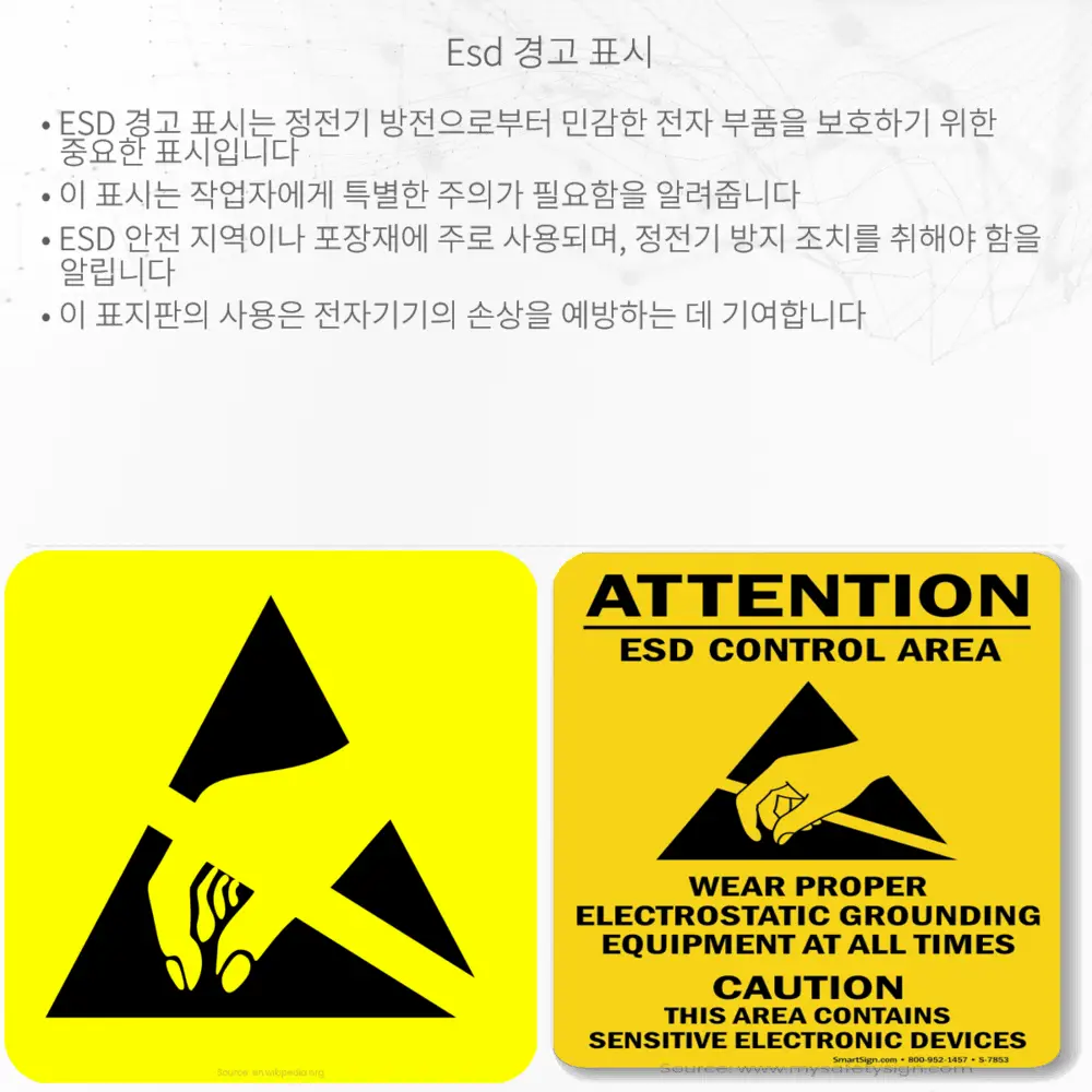 ESD 경고 표시 | 작동 방식, 응용 프로그램 및 장점