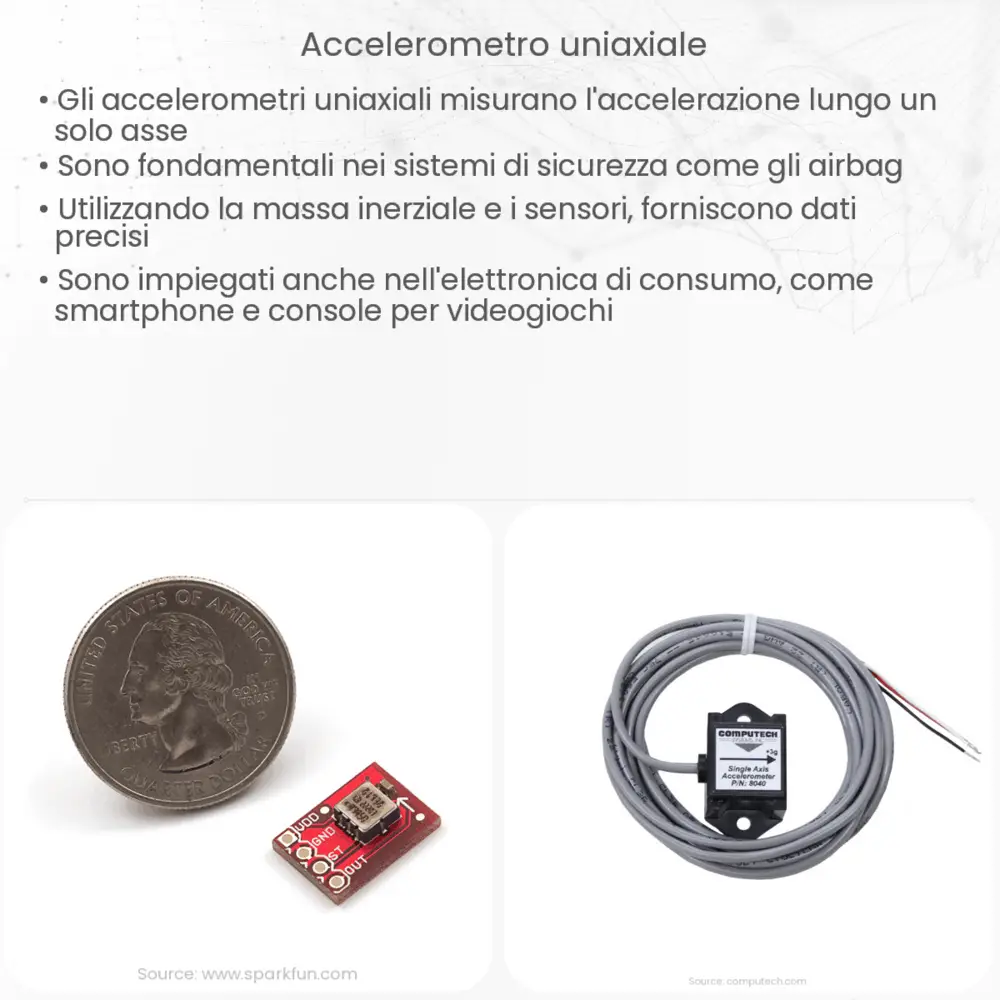 Accelerometro uniaxiale| Come funziona, Applicazione e Vantaggi