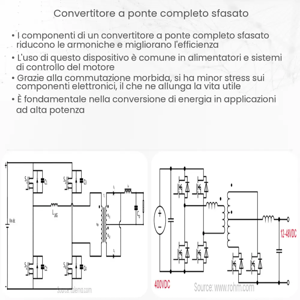 Convertitore a ponte completo sfasato| Come funziona, Applicazione e ...
