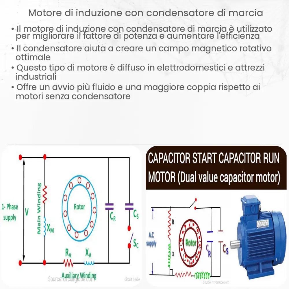 Motore di induzione con condensatore di marcia – Electricity – Magnetism