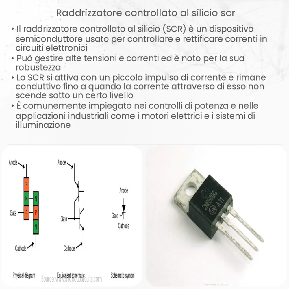 Regolatore di tensione SCR (raddrizzatore controllato al silicio)| Come funziona, Applicazione e ...