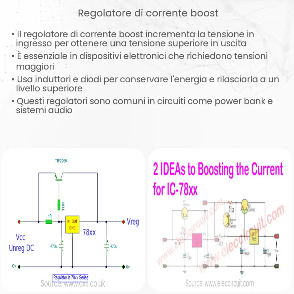 Regolatore di corrente boost| Come funziona, Applicazione e Vantaggi