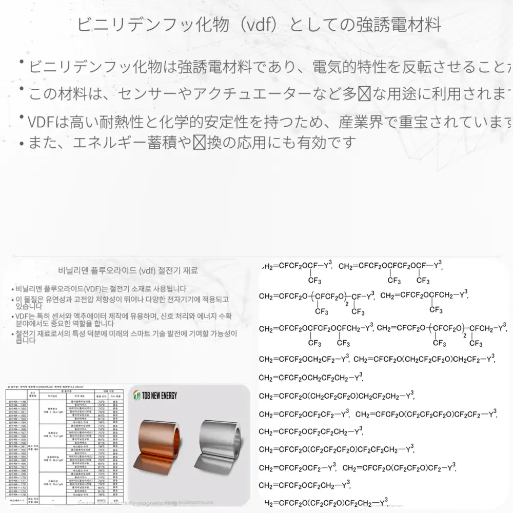 ビニリデンフッ化物（VDF）としての強誘電材料 | 仕組みと応用