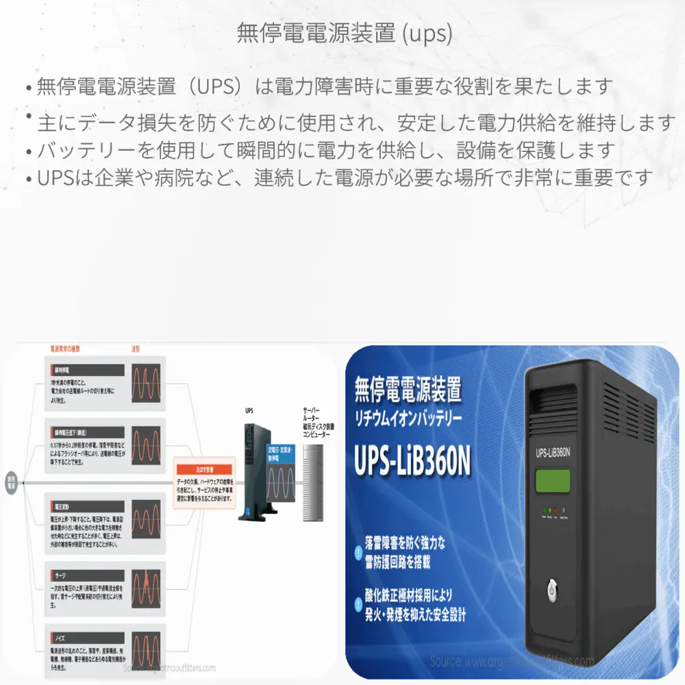 無停電電源装置 (UPS) | 仕組みと応用
