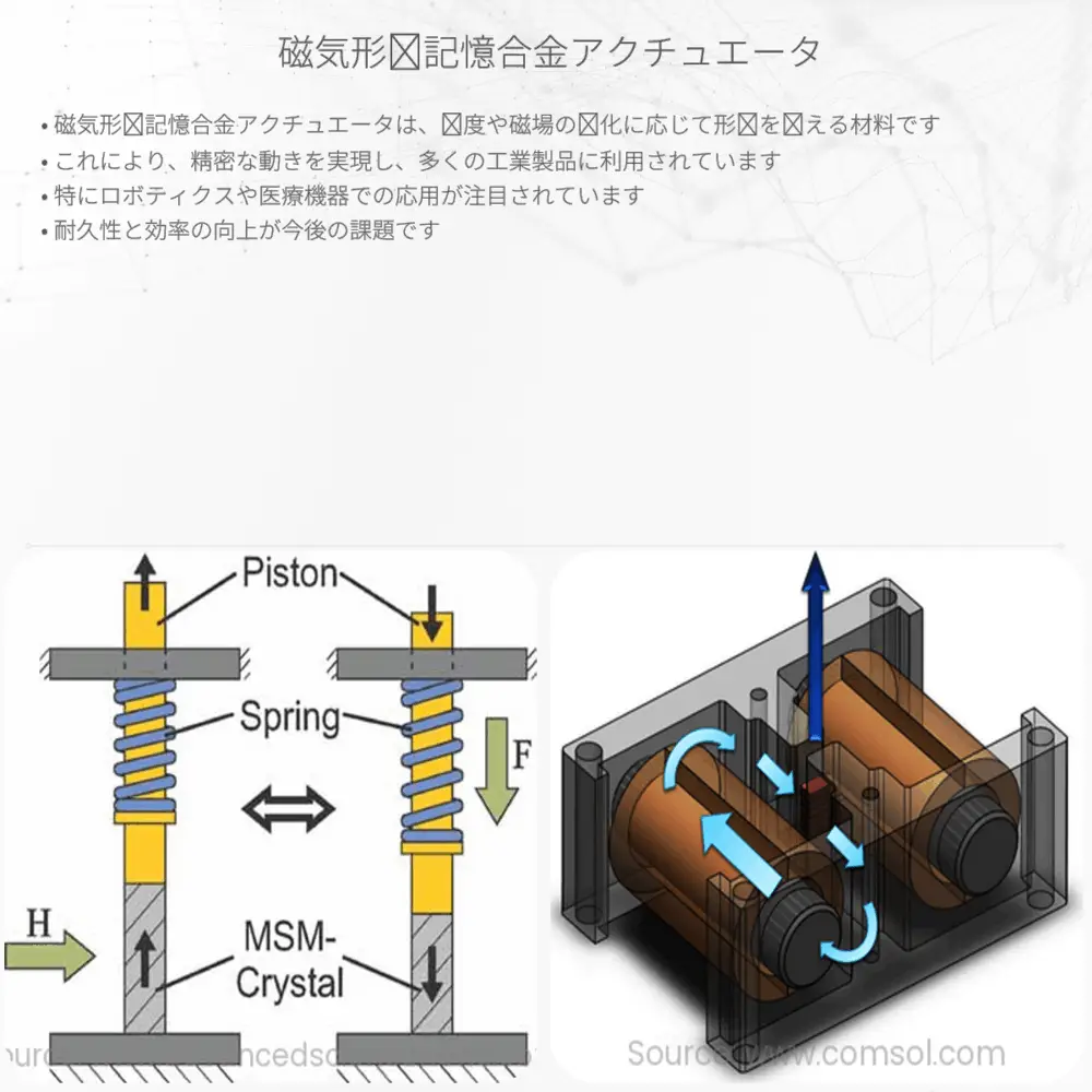 磁気形状記憶合金アクチュエータ | 仕組みと応用