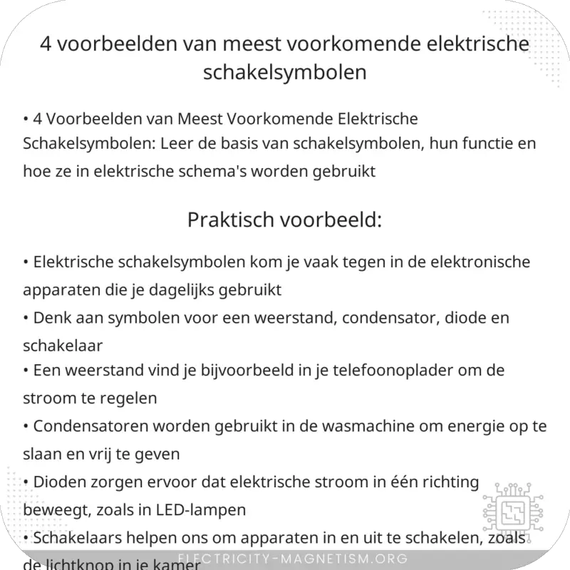 4 Voorbeelden van Meest Voorkomende Elektrische Schakelsymbolen ...