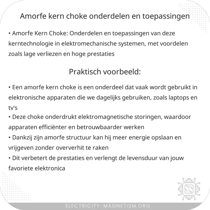 Amorfe Kern Choke | Onderdelen en Toepassingen – Electricity – Magnetism