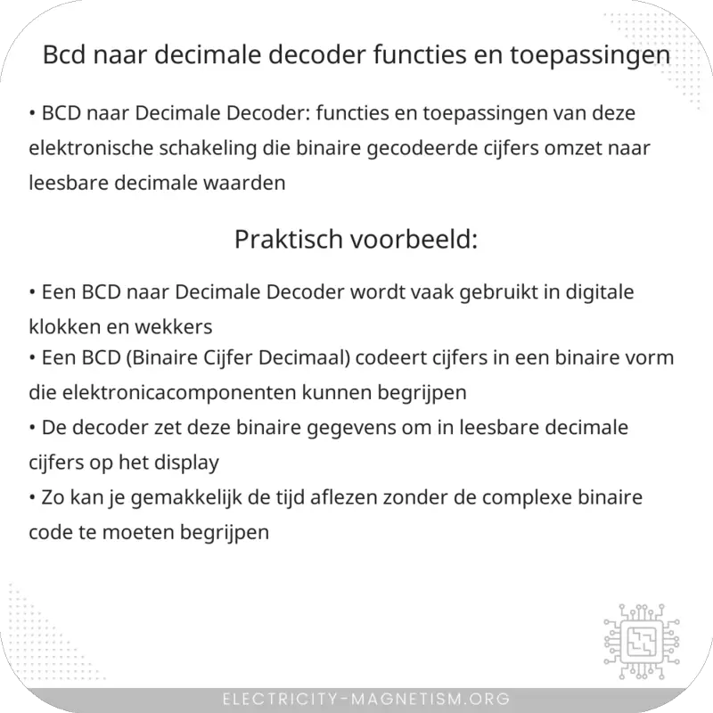 BCD naar Decimale Decoder | Functies en Toepassingen – Electricity – Magnetism