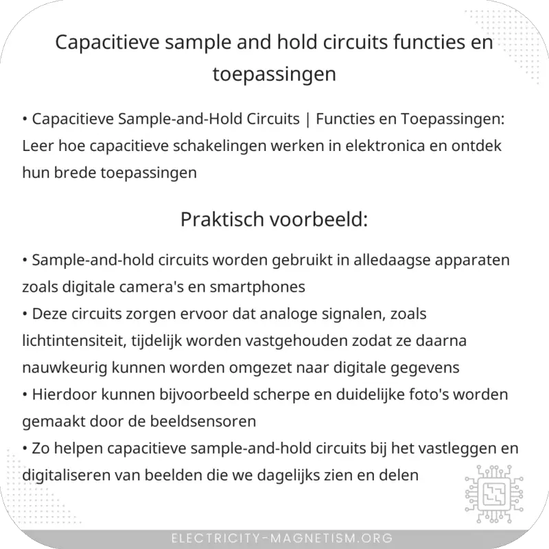 Capacitieve Sample-and-Hold Circuits | Functies en Toepassingen ...
