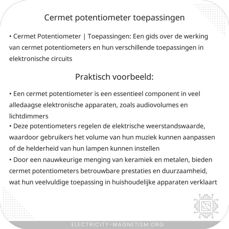 Cermet Potentiometer | Toepassingen