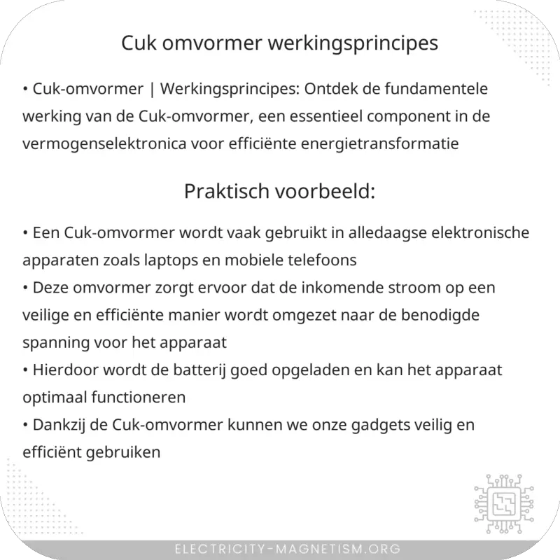 Cuk-omvormer | Werkingsprincipes – Electricity – Magnetism