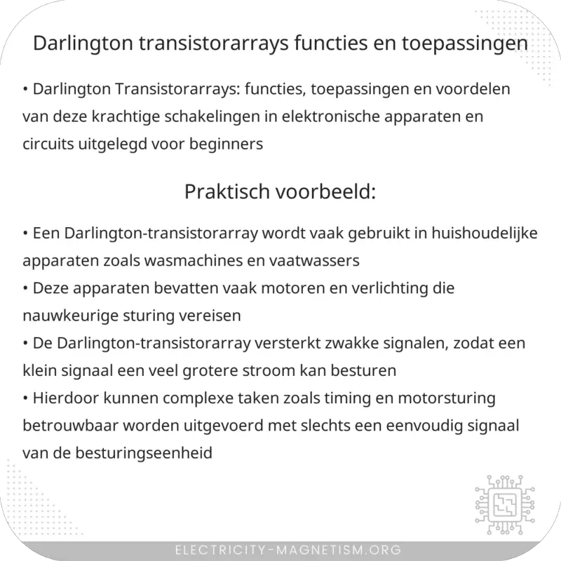 Darlington Transistorarrays | Functies en Toepassingen