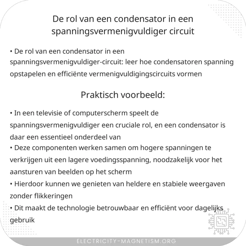 De rol van een condensator in een spanningsvermenigvuldiger-circuit ...
