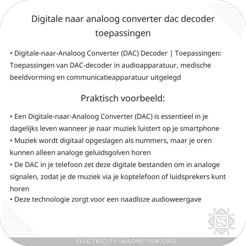 Digitale-naar-Analoog Converter (DAC) Decoder | Toepassingen