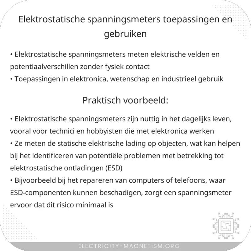 Elektrostatische Spanningsmeters | Toepassingen en Gebruiken