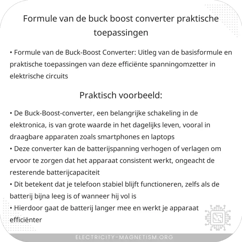 Formule van de Buck-Boost Converter | Praktische Toepassingen ...