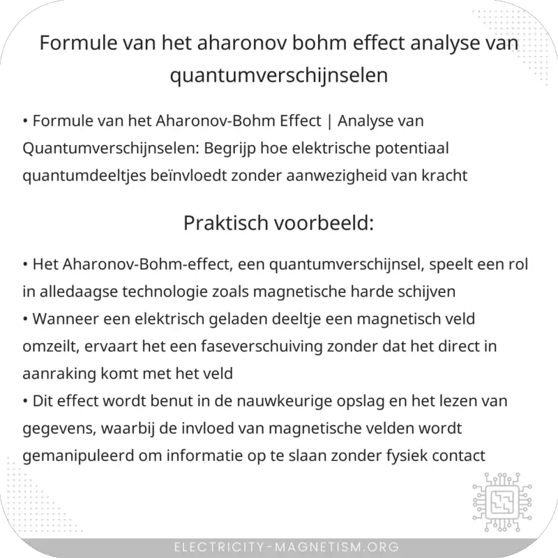 Formule van het Aharonov-Bohm Effect | Analyse van ...