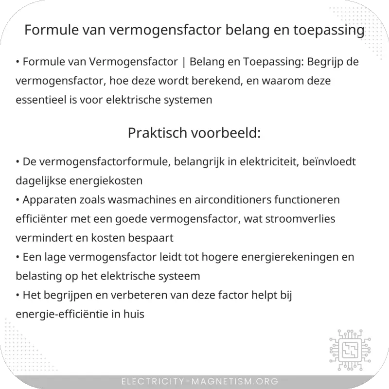 Formule van Vermogensfactor | Belang en Toepassing – Electricity ...