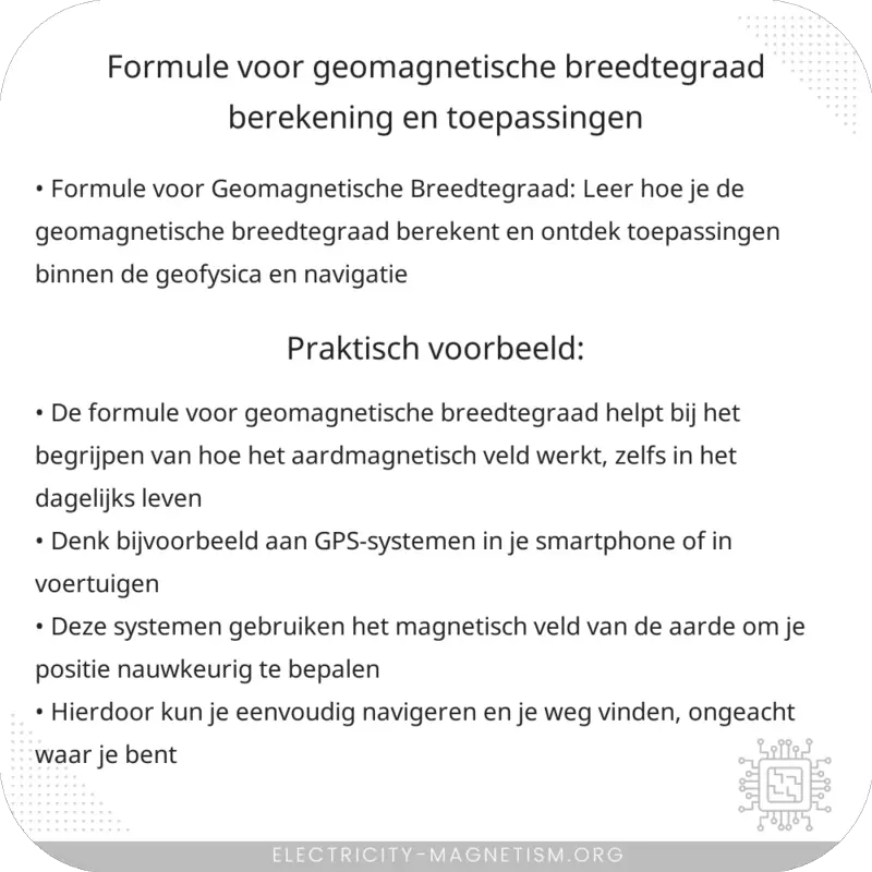 Formule voor Geomagnetische Breedtegraad | Berekening en Toepassingen ...