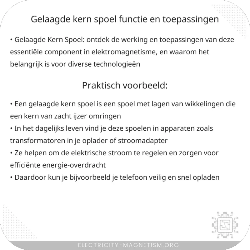 Gelaagde Kern Spoel | Functie en Toepassingen