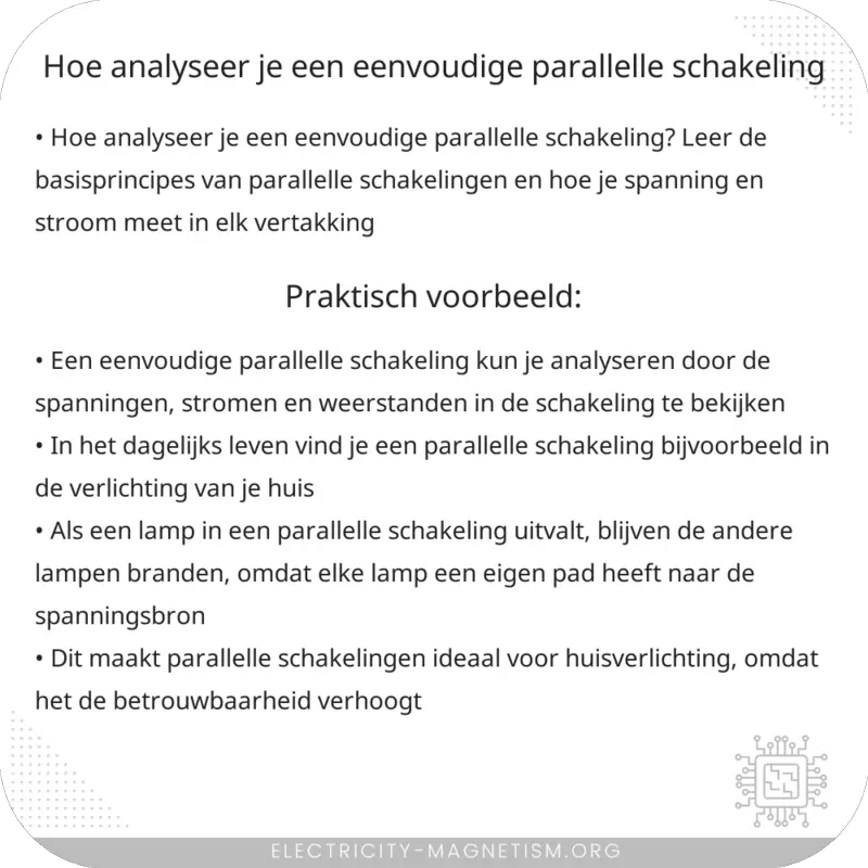 Hoe analyseer je een eenvoudige parallelle schakeling? – Electricity ...