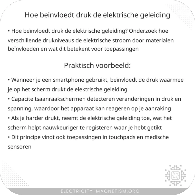 Hoe beïnvloedt druk de elektrische geleiding?