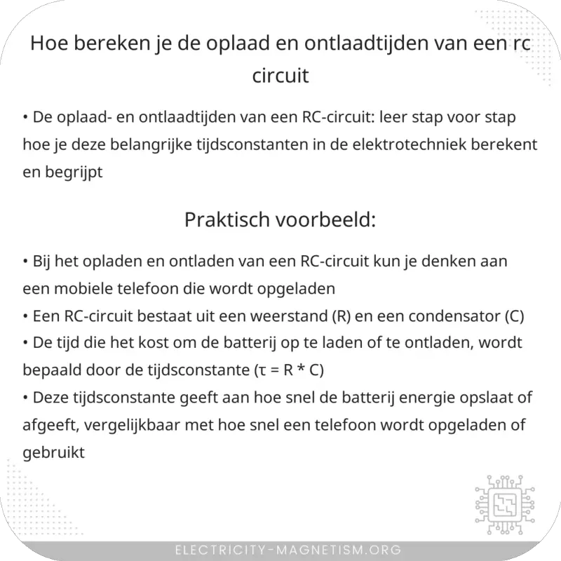 Hoe bereken je de oplaad- en ontlaadtijden van een RC-circuit ...